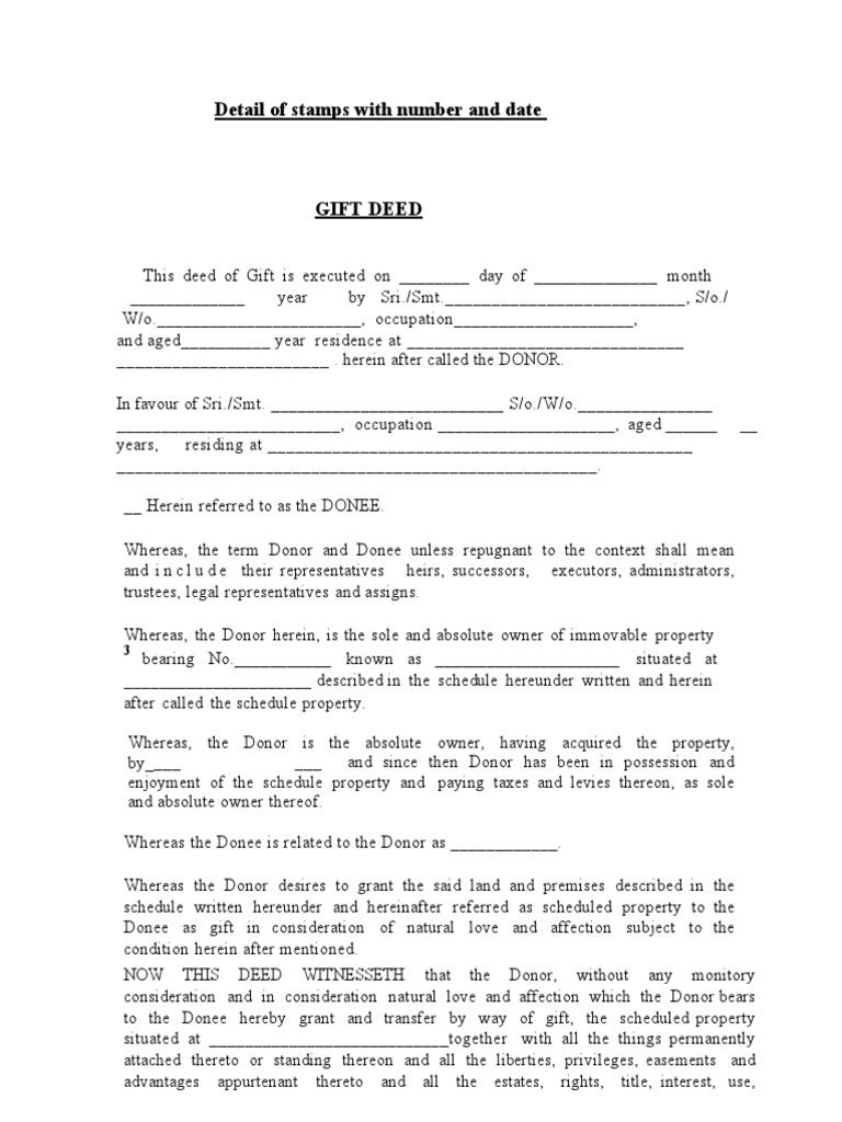 Gift Deed | PDF | Property | Trust Law