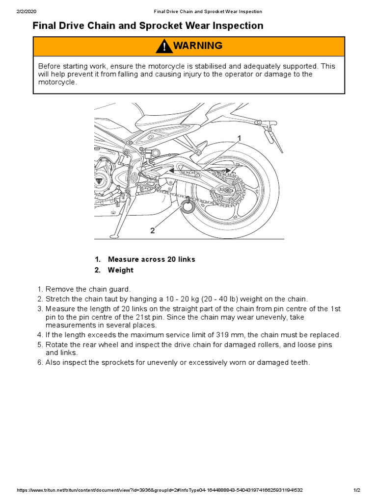 Final Drive Chain and Sprocket Wear Inspection | PDF | Manufactured ...