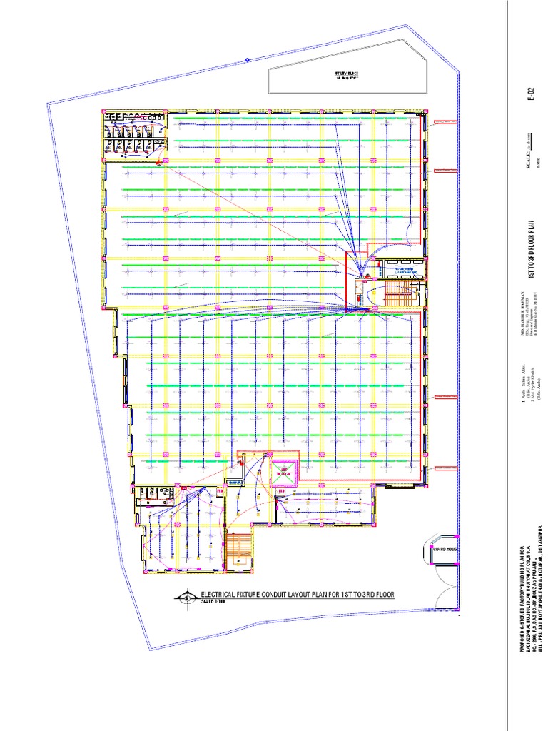 Electrical Fixture & Conduit Layout Plan For Ground To 5th Floor 07 ...