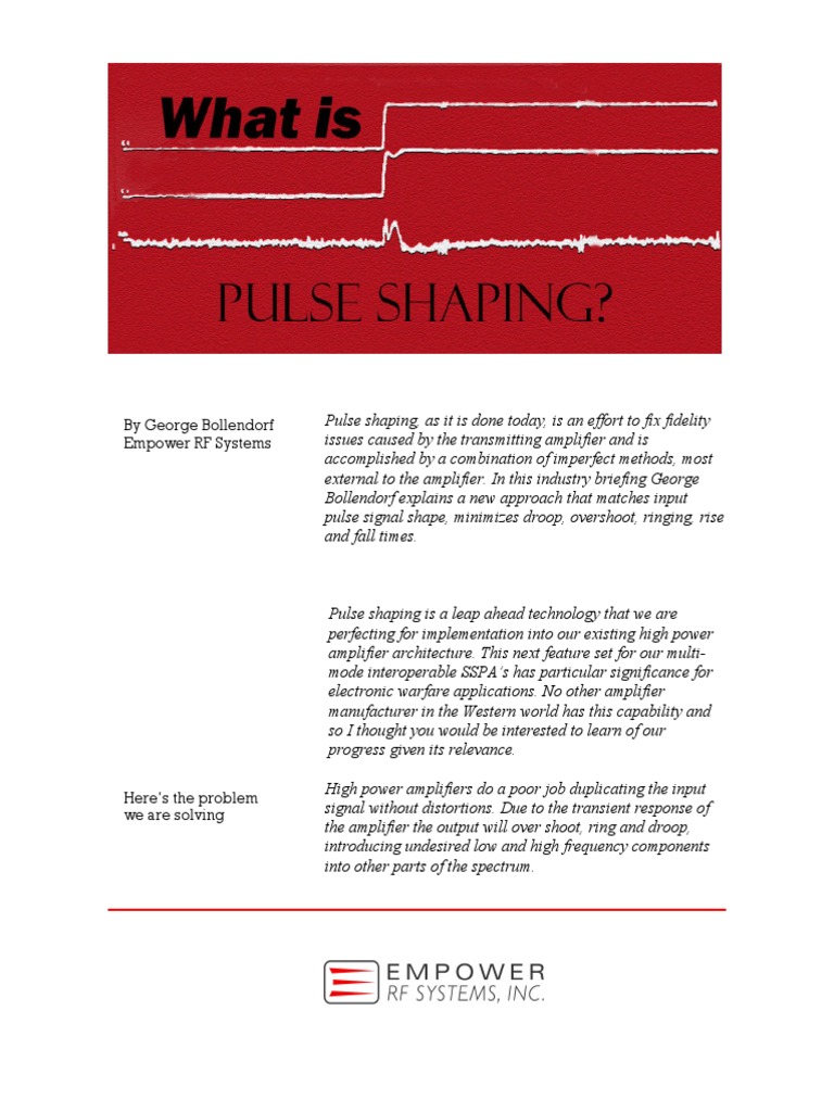 Empower - Technical Brief Pulse Shaping | PDF | Amplifier | Detector ...