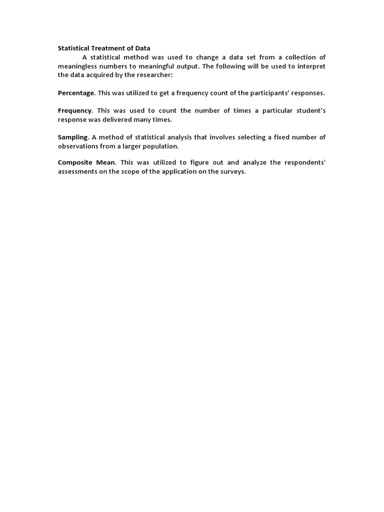 Statistical Treatment of Data | PDF