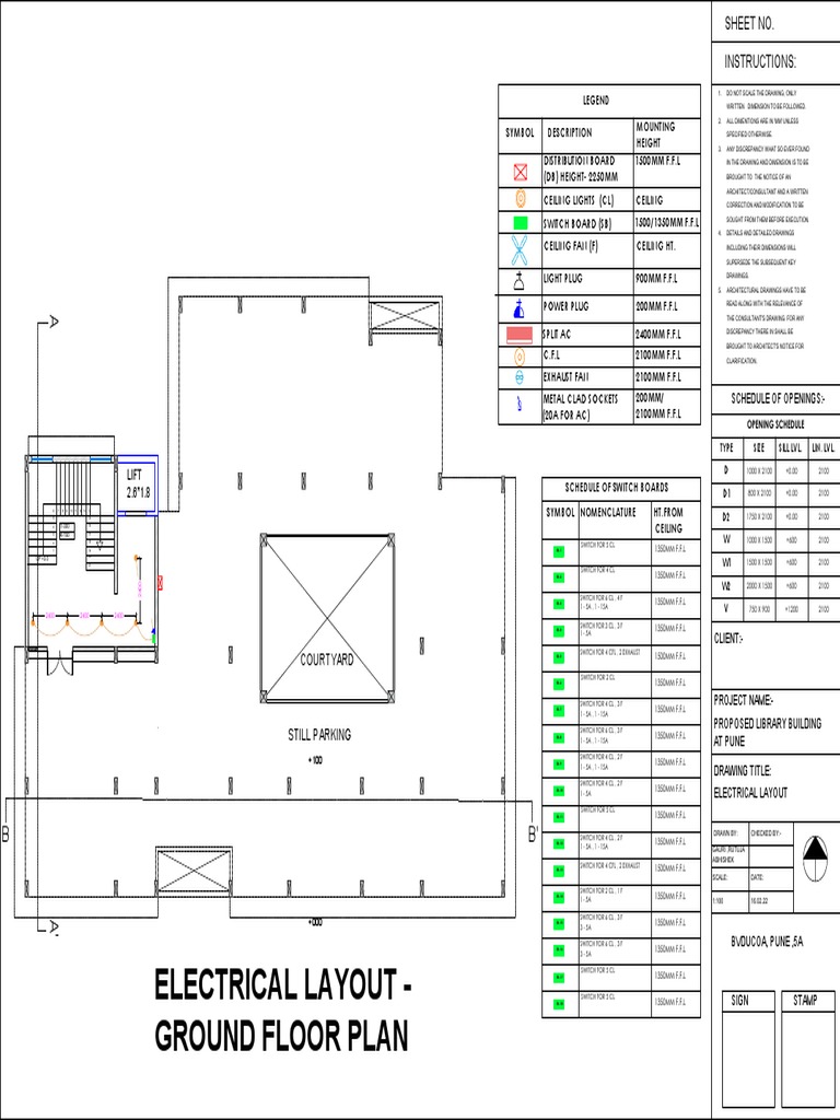Ground Floor Electrical Layout Plan | PDF | Electricity | Electrical ...