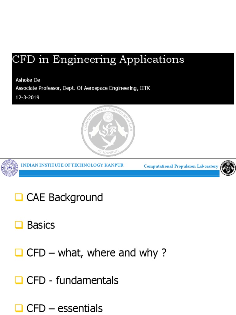 Cfd In Engineering Applications Ashoke De Associate Professor Dept