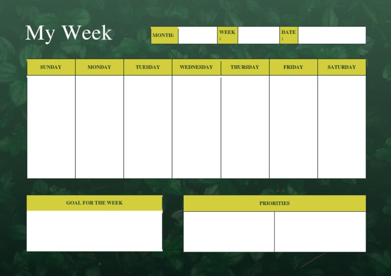 Weekly Planner Template | PDF