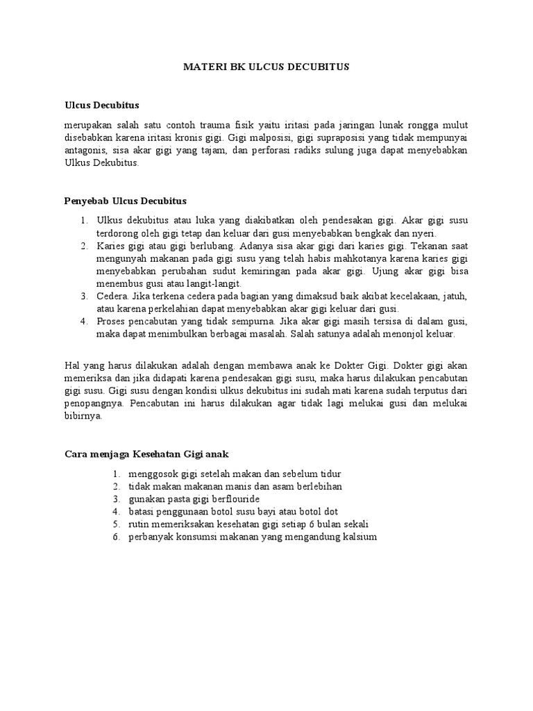 Materi BK Ulcus Decubitus | PDF
