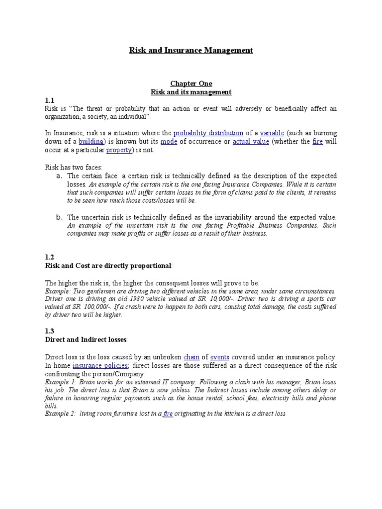 Understanding Risk in Insurance Management | PDF | Risk Management ...