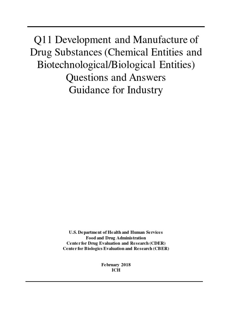 ICH Q11-Development-and-Manufacture-of-Drug-Substances - Q&A | PDF ...