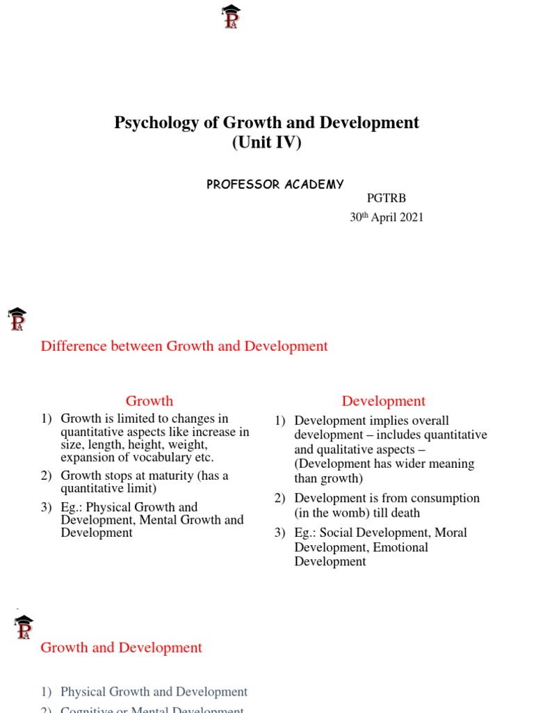 Psychology of Growth and Development | PDF | Concept | Emotions