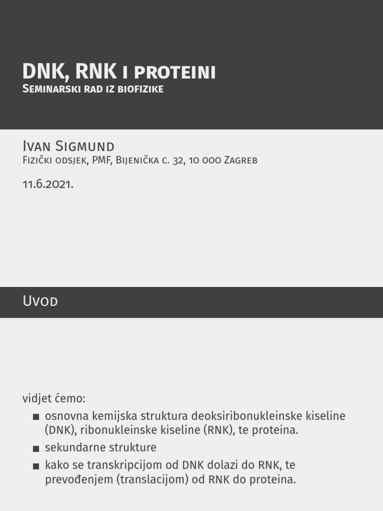 Proteini I DNK - Prezentacija | PDF