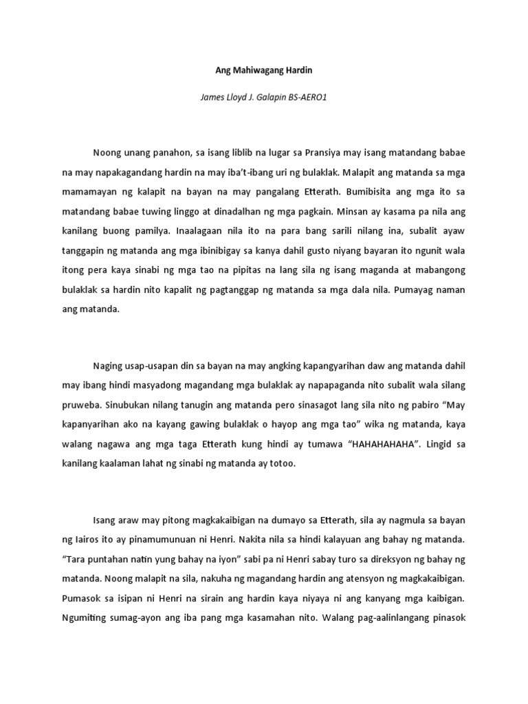 Ang Mahiwagang Hardin | PDF