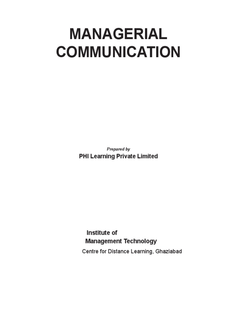 Managerial Communication PDF | Download Free PDF | Communication ...