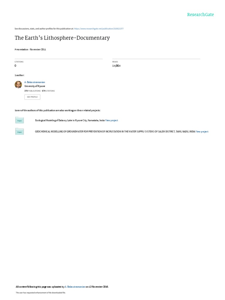 64 The Earths Lithosphere | PDF