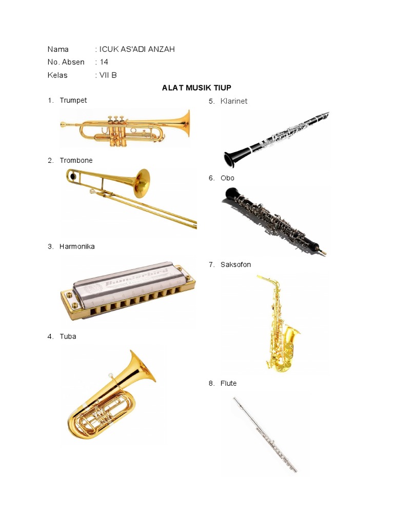 Jenis Alat Musik Tiup dan Lainnya | PDF | Seni | Sains & Matematika