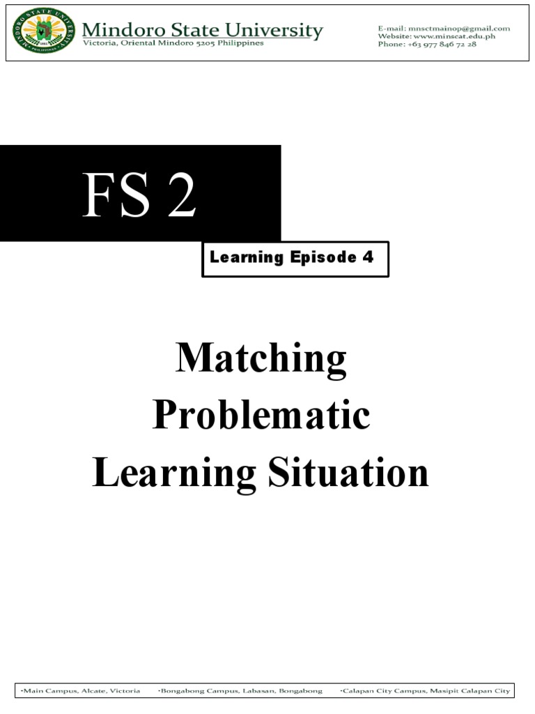 Matching Problematic Learning Situation With Probable Action | PDF | Teachers | Reading ...