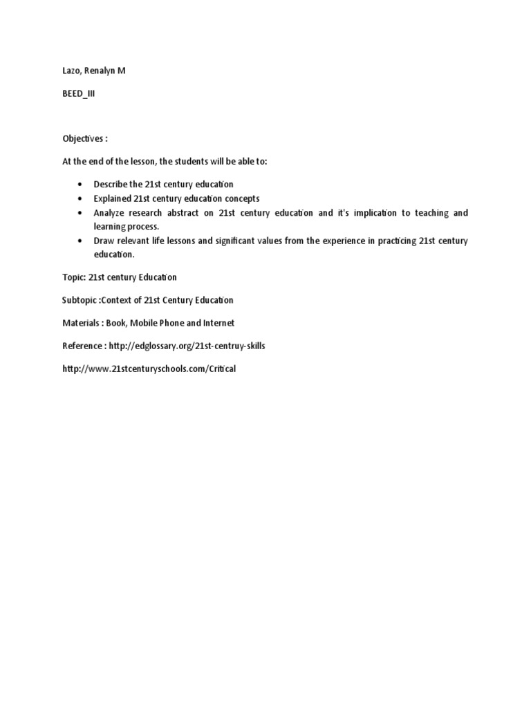 Lesson Plan Point 1 | PDF | Learning | Teachers