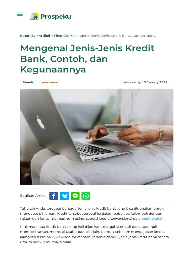 Mengenal Jenis-Jenis Kredit Bank, Contoh, Dan Kegunaannya | PDF
