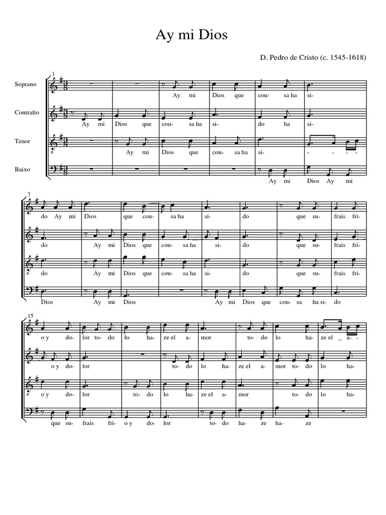Ay mi Dios: Polifonía Renacentista | PDF