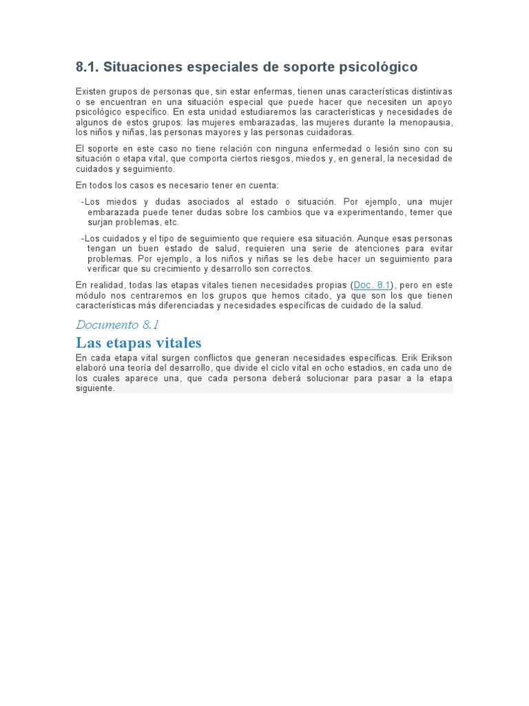8-Soporte Psicológico en Determinadas Situaciones | PDF | Vejez ...