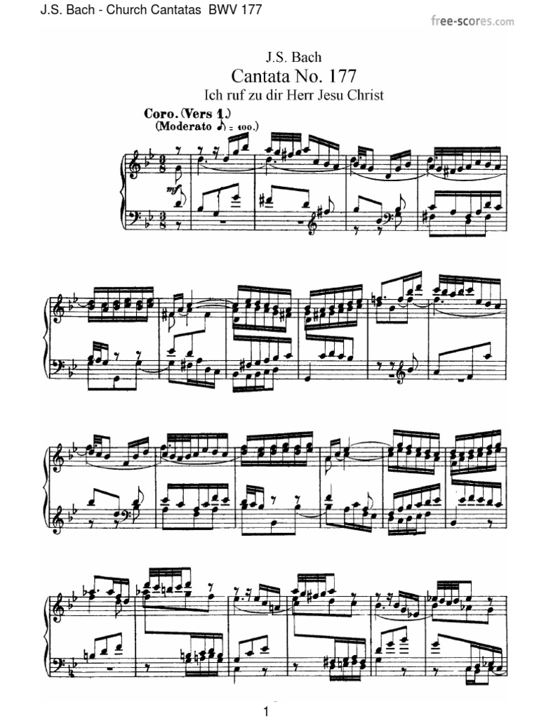Bach Johann Sebastian Church Cantatas BWV 177 | PDF | Bach Cantata | Johann Sebastian Bach