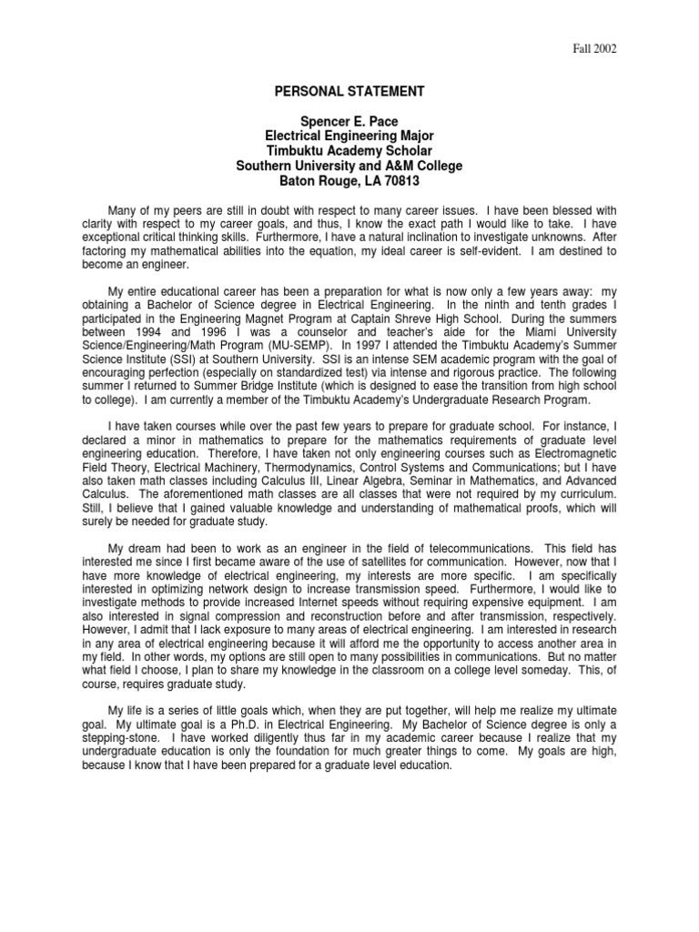 Scholars Personal Statements 1102 | PDF | Physics | Science