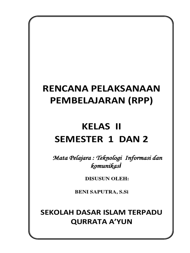 RPP TIK Kelas 2 | PDF