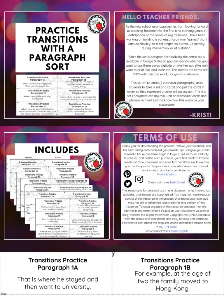 Transitions Practice for Writing Skills | PDF | Mail