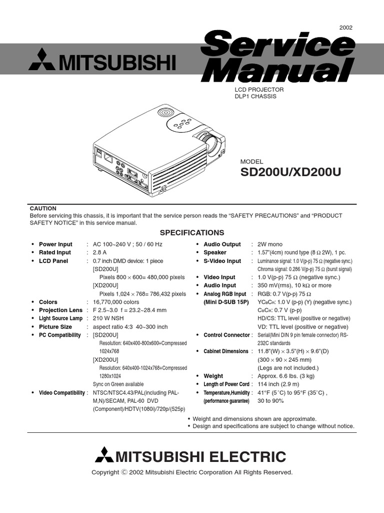 Mitsubishi Sd200u Xd200u | PDF | Alternating Current | Switch