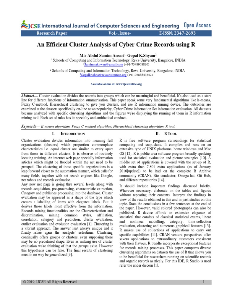 Cyber Crime Clustering | PDF | Cluster Analysis | Information