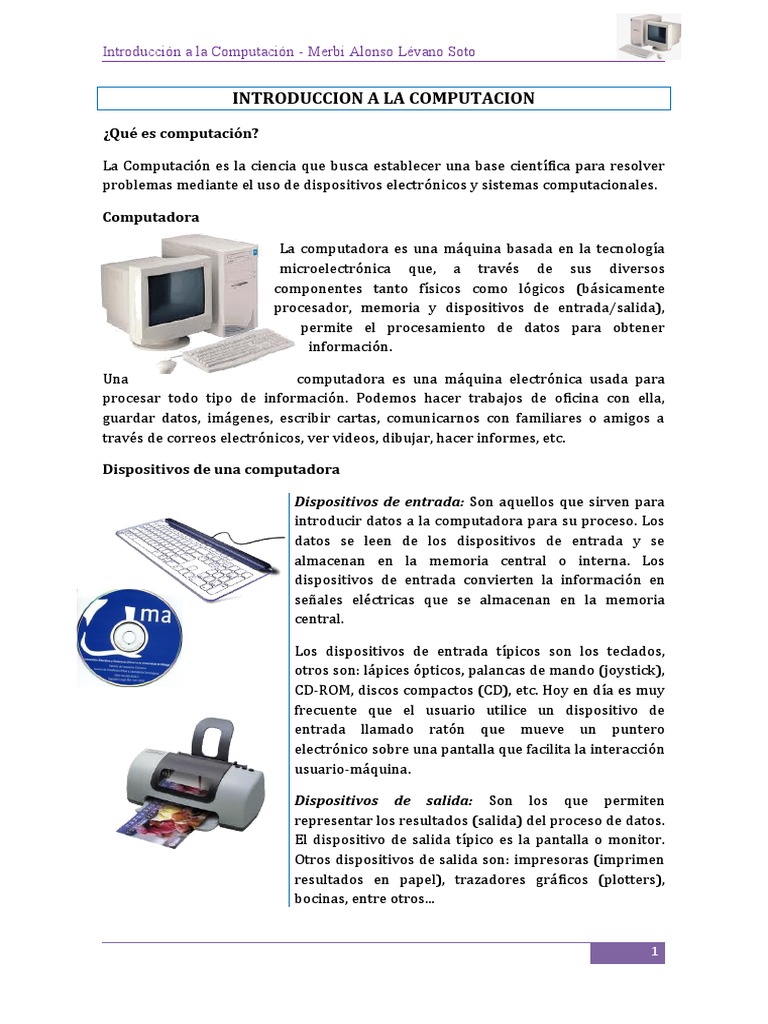 Introduccion A La Computacion | PDF | Periférico | Hardware de la ...