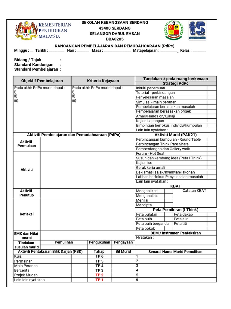 Template - RPH TS25 - 7.40-8.40 | PDF