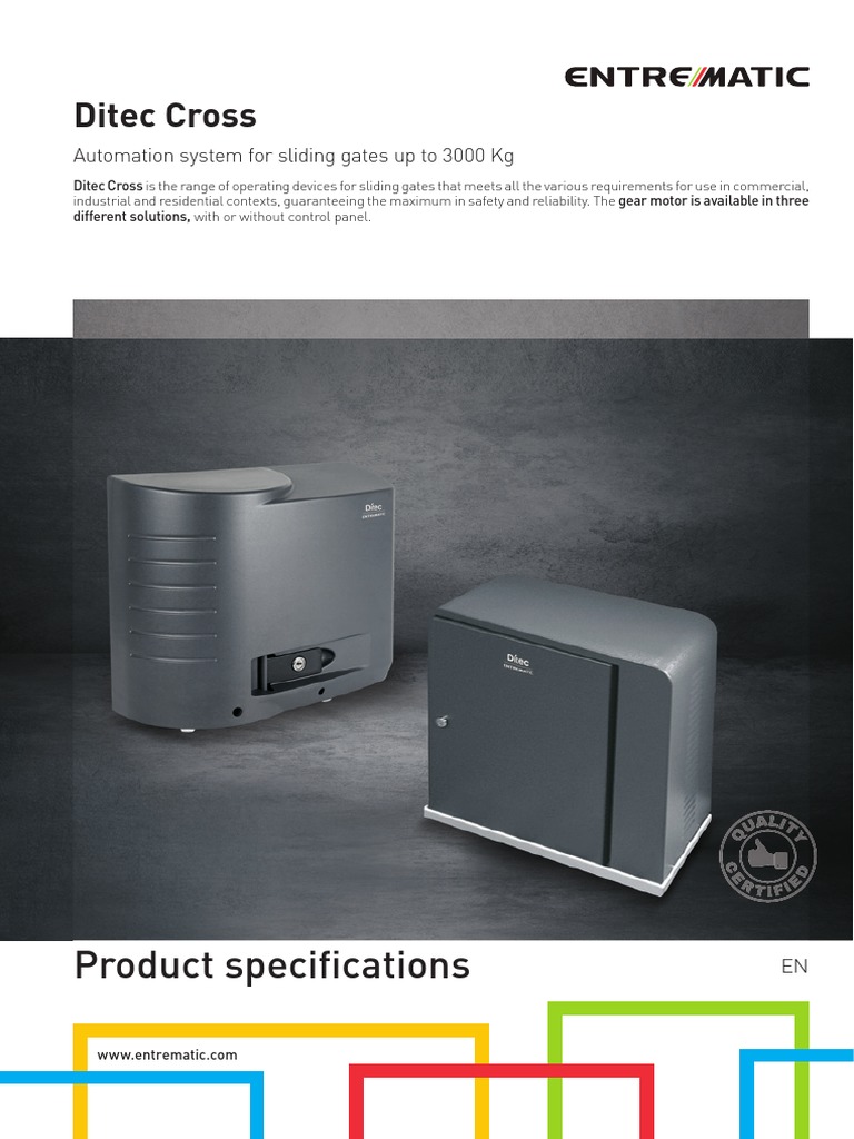 Ditec Cross - Data Sheet - EN | PDF | Power Supply | Switch