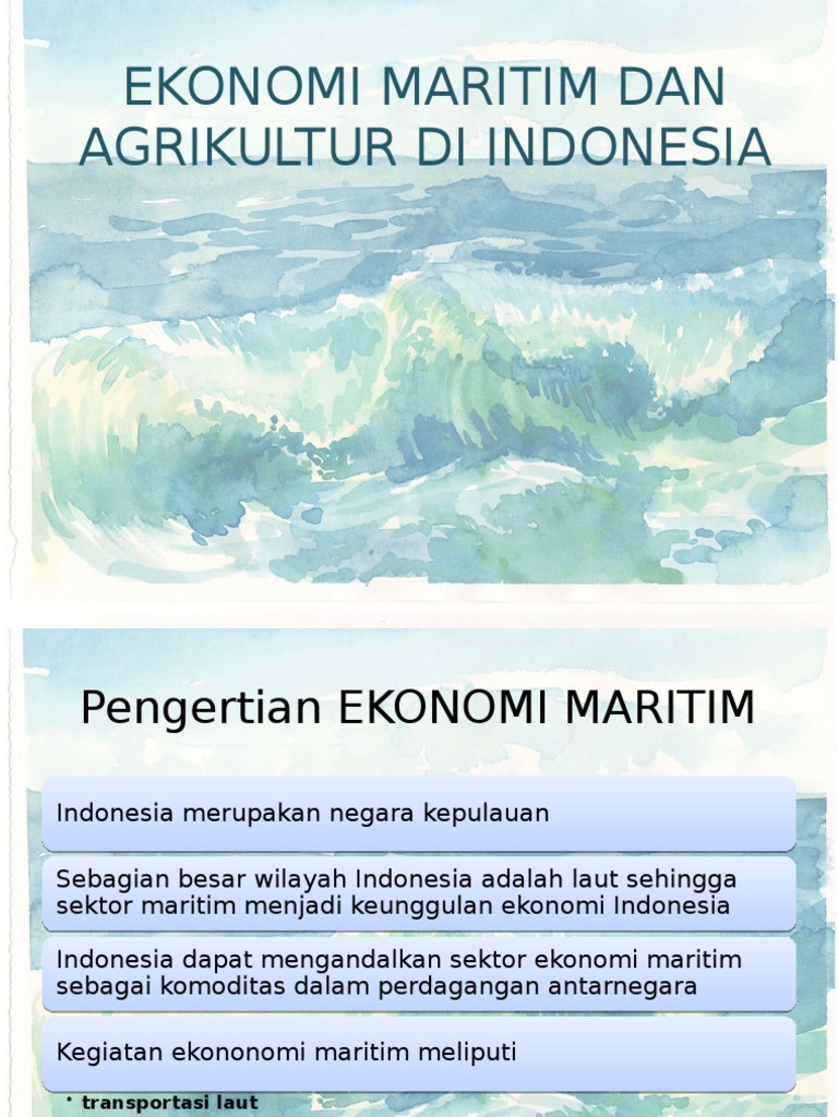 Ekonomi Maritim Dan Agrikultur Di Indonesia | PDF