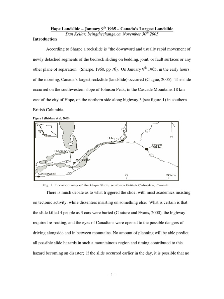 Hope Slide | PDF | Landslide | Hazards