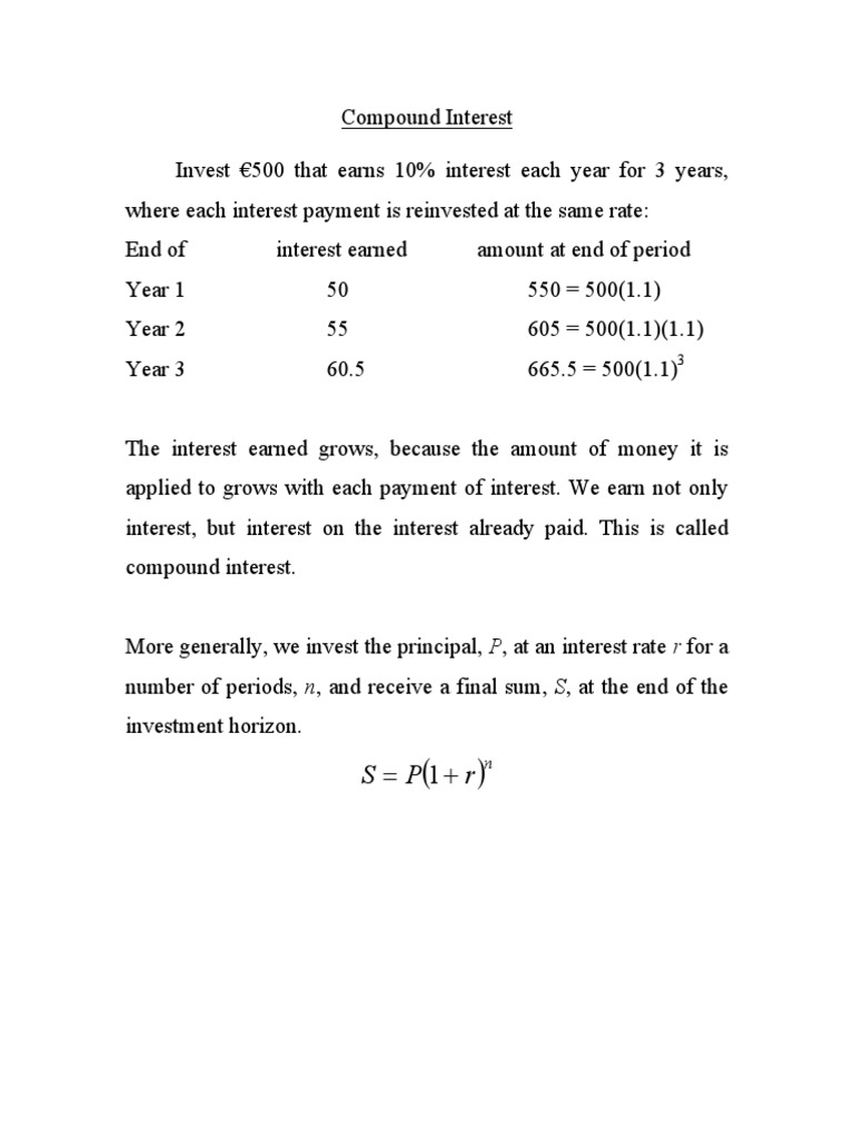 Compound Interest | PDF | Business | Finance & Money Management