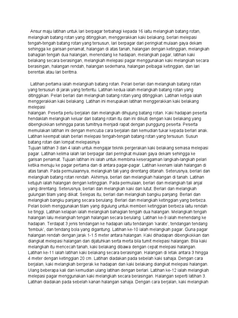 Ansur Maju Lari Pecut Dan Lari Berpagar | PDF