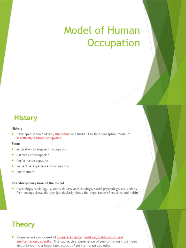 Model of Human Occupation | PDF