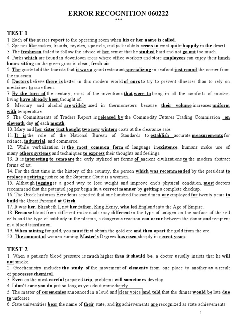 Error Recognition 060222: Test 1 | PDF | Blood Donation