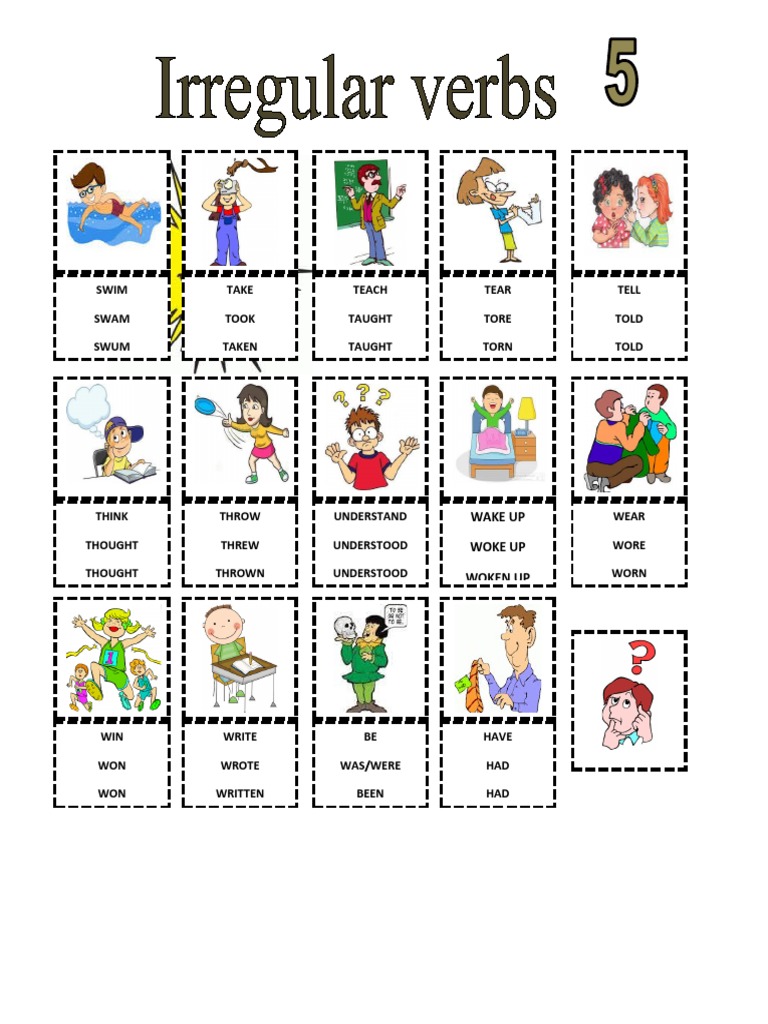 Irregular Verbs 5 Classroom Posters - 115273 | PDF