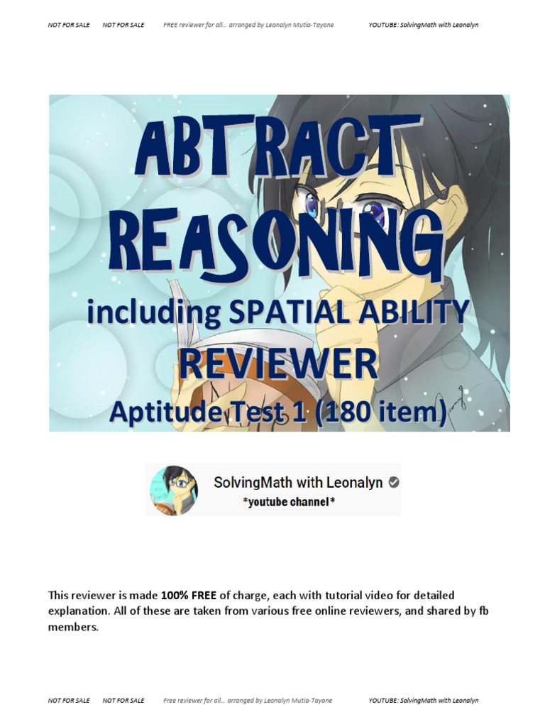 Free Abstract and Spatial Reasoning Test | PDF | Reason | Abstraction