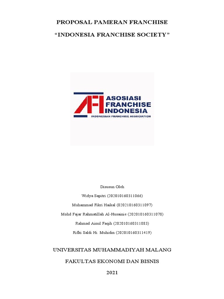 Proposal Pameran Franchise 2021 | PDF | Bisnis
