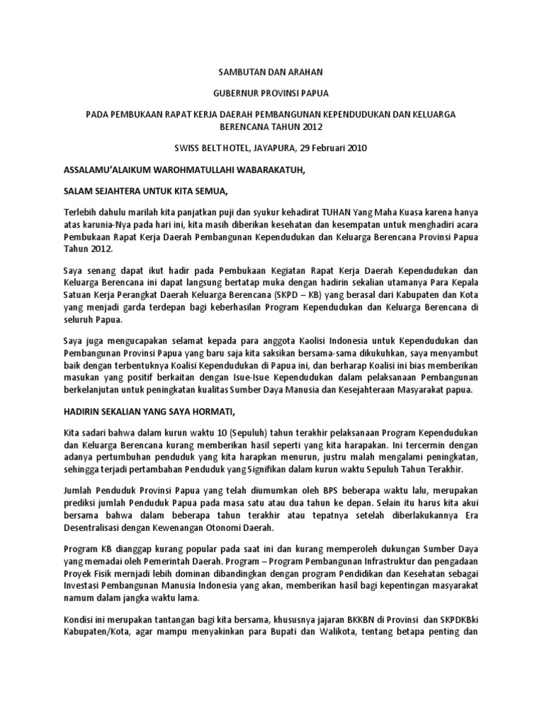 Sambutan Dan Arahan | PDF