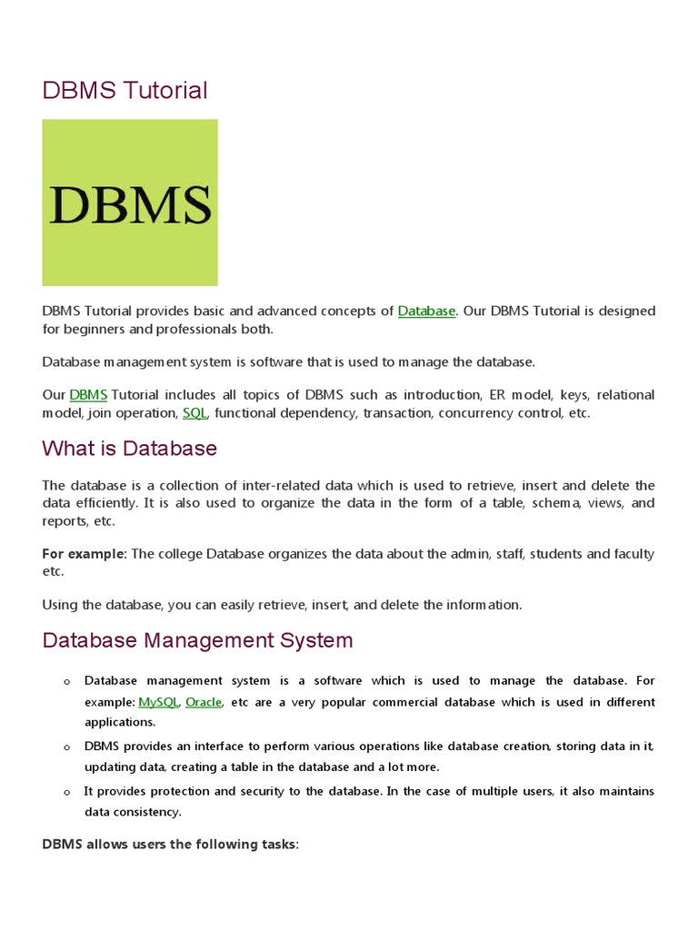 A Comprehensive Guide to Database Management Systems (DBMS): Concepts, Components ...