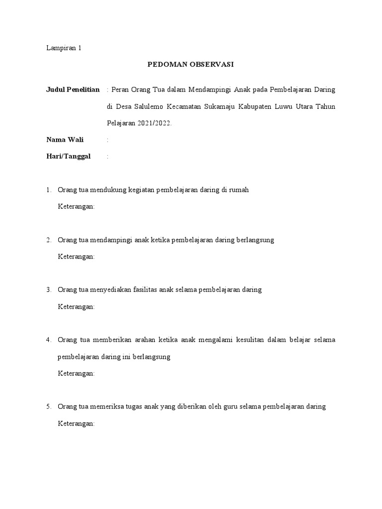 Lampiran Proposal Skripsi | PDF