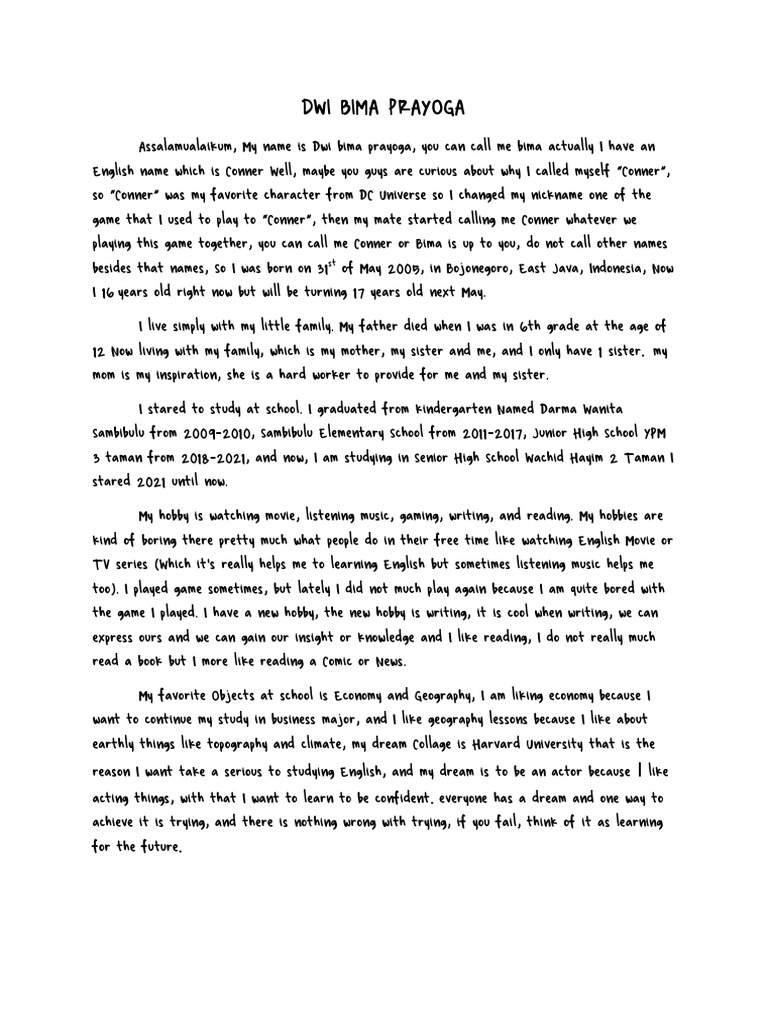 Contoh Autography Diri Sendi - Ri | PDF | Sports & Recreation