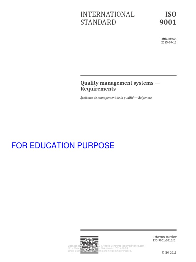 For Education Purpose: International Standard | Download Free PDF ...