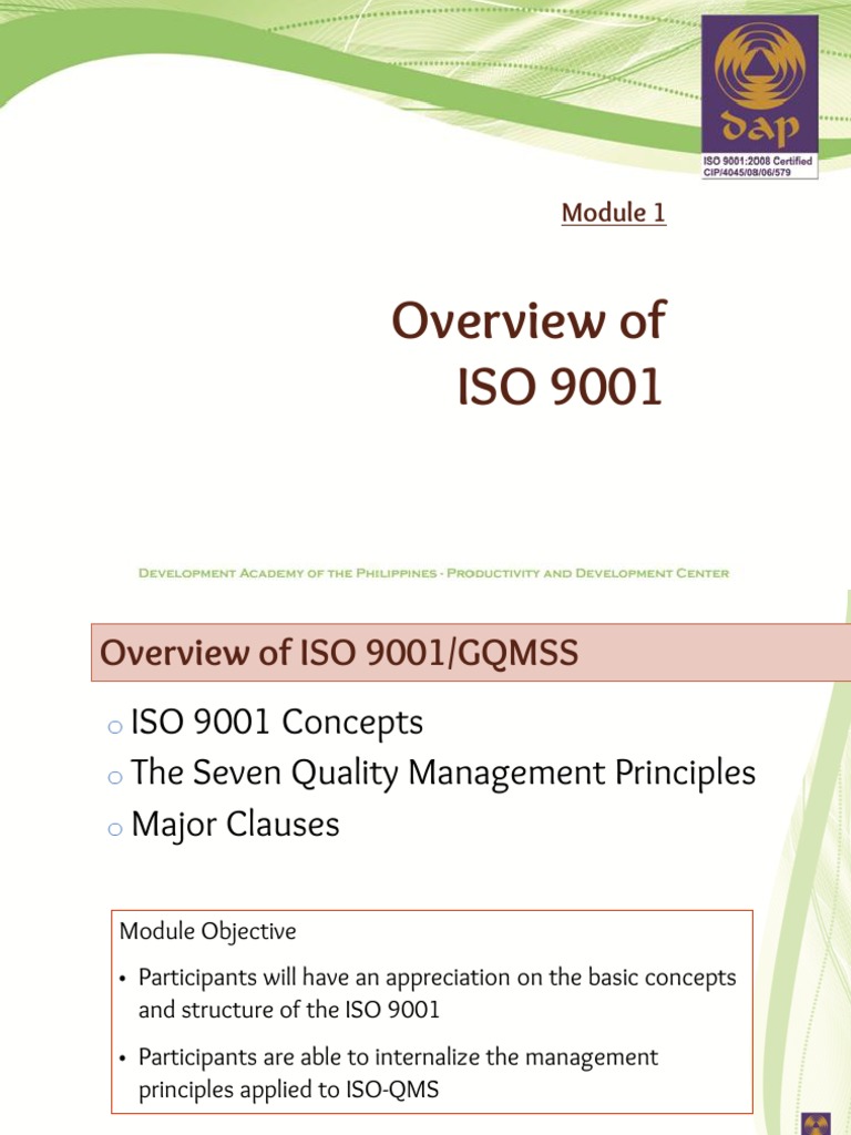 ISO 9001:2015 QMS Overview and Principles | PDF | Iso 9000 | Quality ...