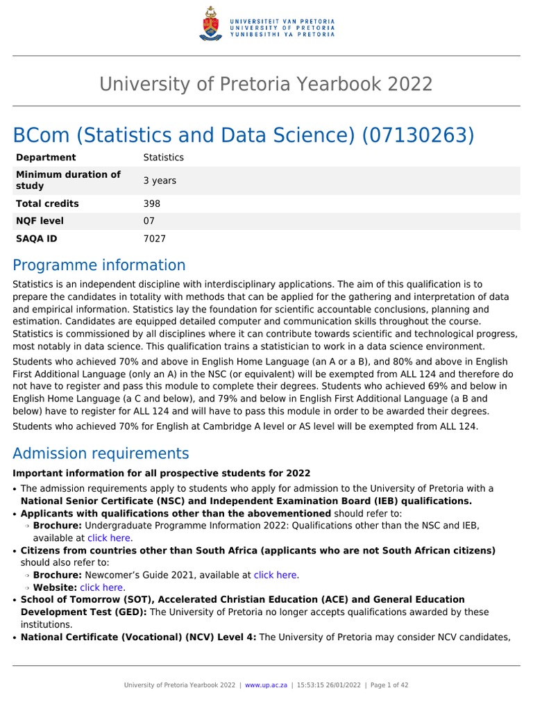 BCom Statistics and Data Science | PDF | Probability Distribution | Statistics