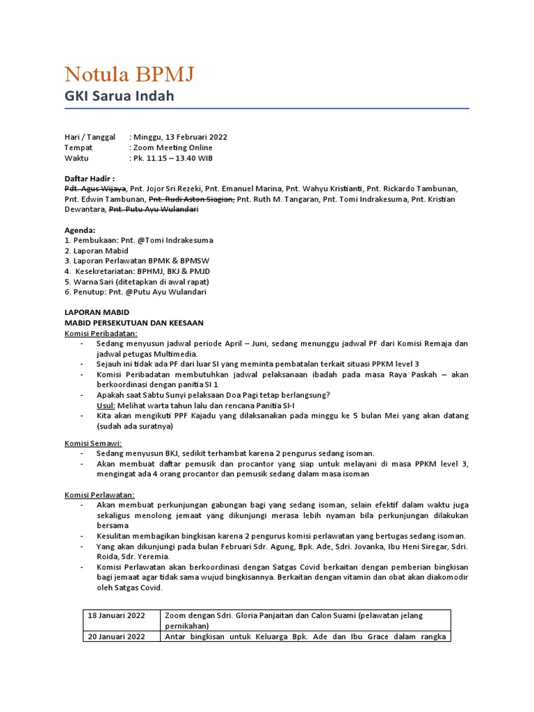 Notula BPMJ - 02 | PDF