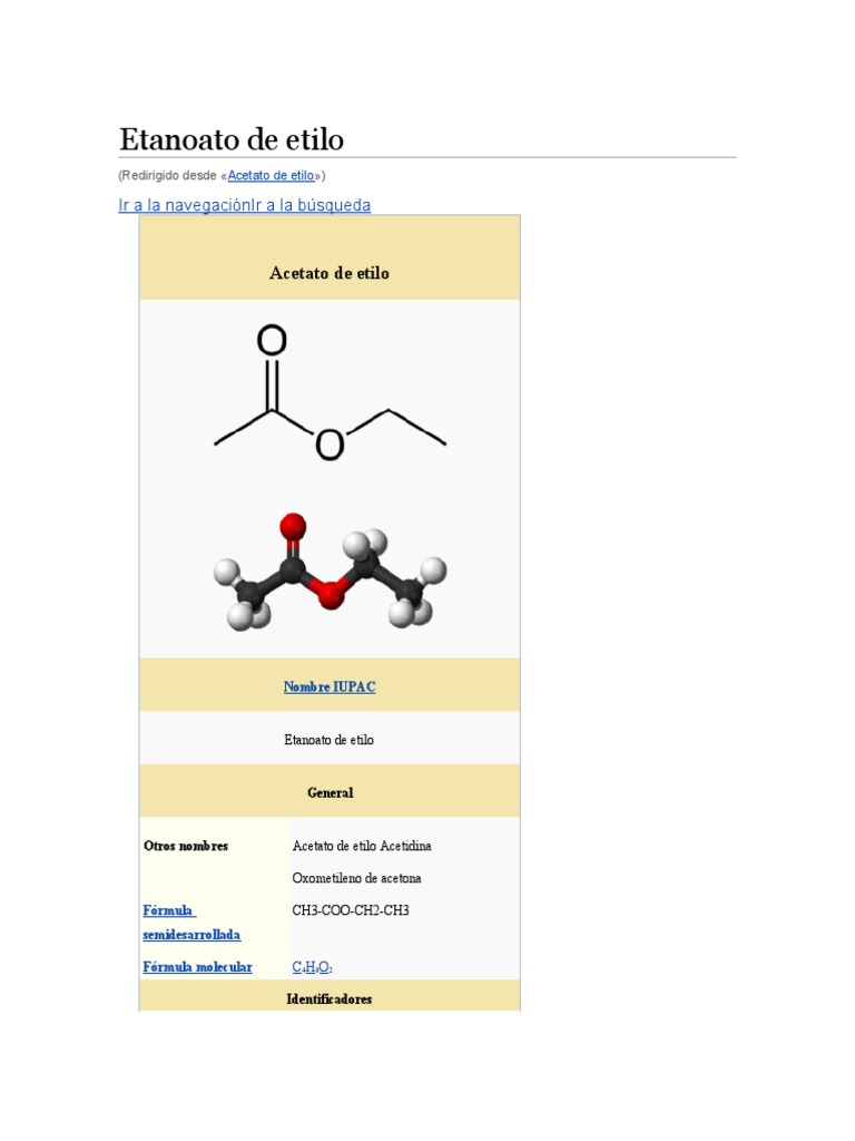 Etanoato de Etilo | PDF | Química | Química Orgánica