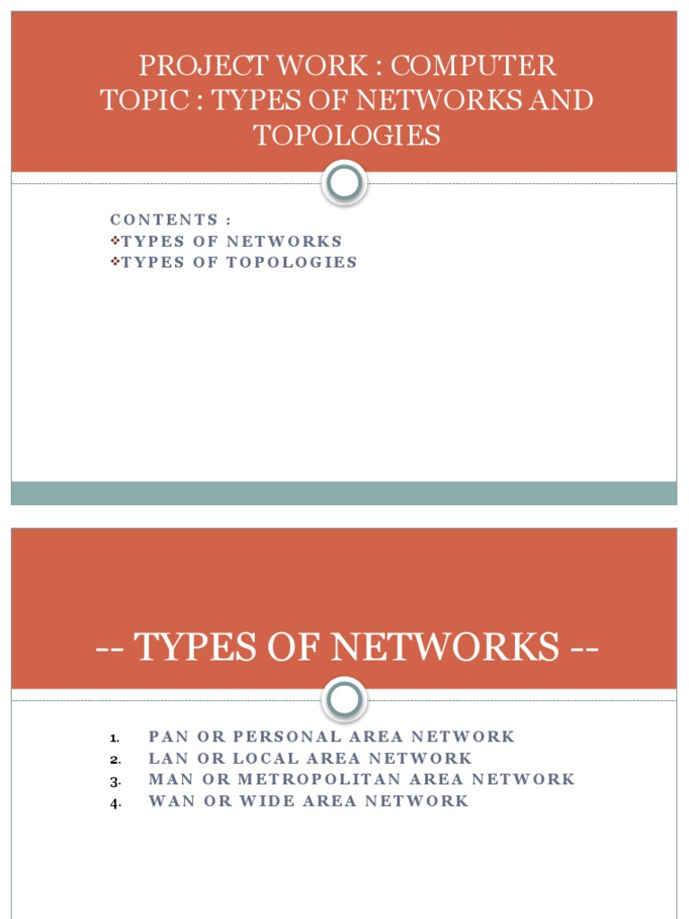 Project Work: Computer Topic: Types of Networks and Topologies | PDF ...